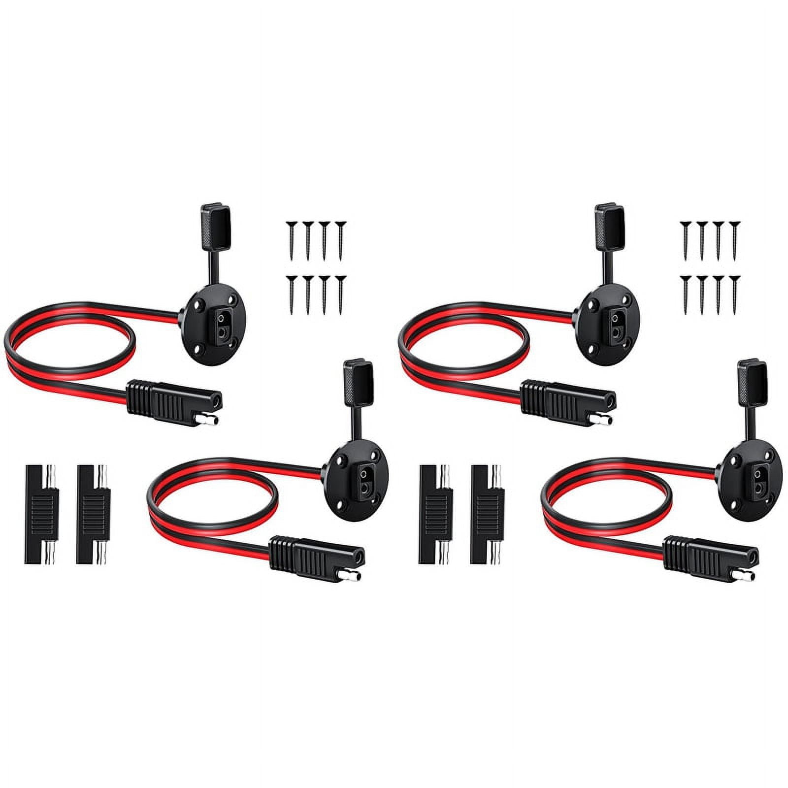 2X SAE Power Socket Side Wall Port Solar Panel Flush Mount Connector ...