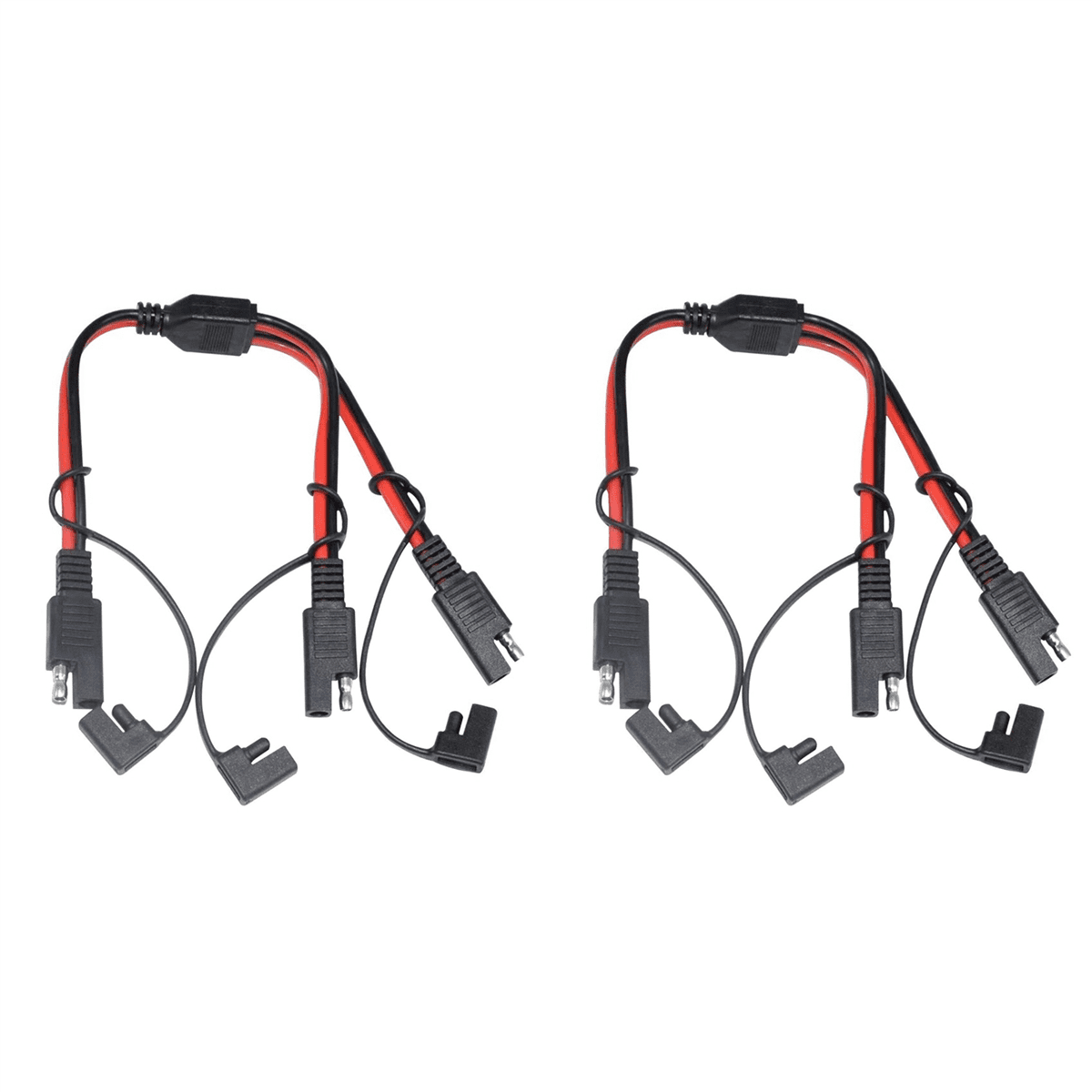 2X SAE Splitter Adapter 14AWG SAE DC Power Automotive Connector Cable Y ...