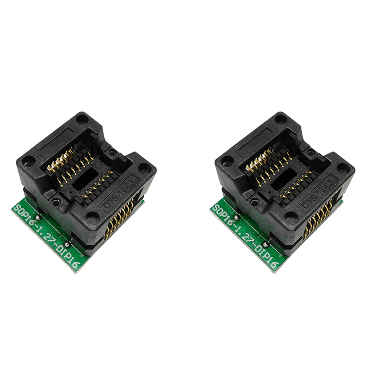 2X SOP16 TO DIP16 IC Programmer Adapter Socket 150Mil Chip Programmer SOP16-1.27 Adapter Socket ...