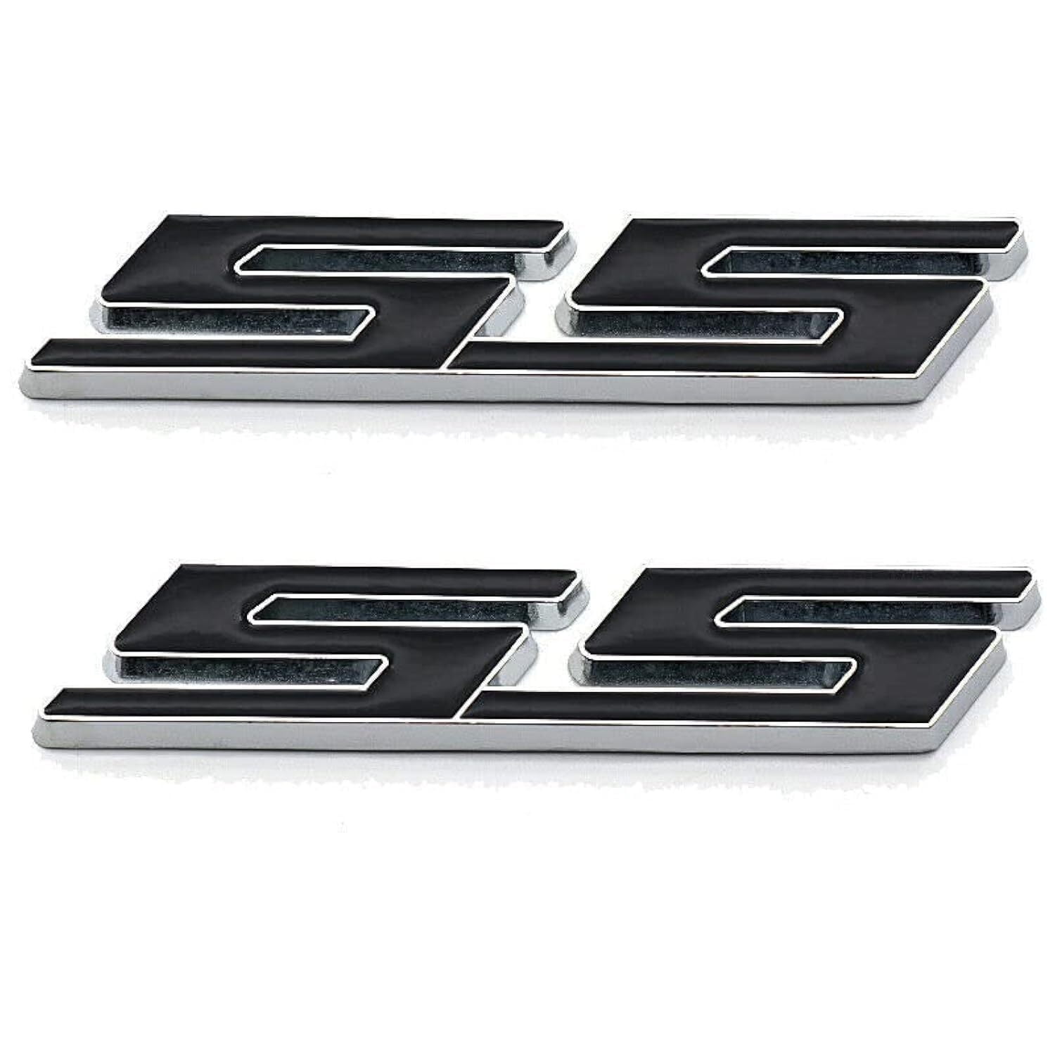 2X SS Emblems Metal 3D Side Fender Trunk Badge Decal Sticker Logo ...