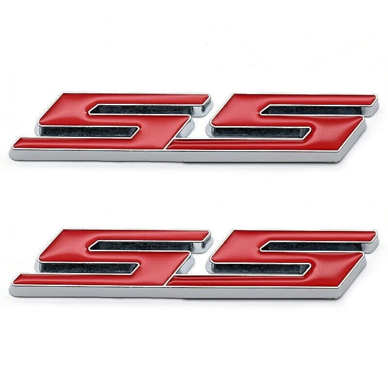2X SS Emblems Metal 3D Side Fender Trunk Badge Decal Sticker Logo ...