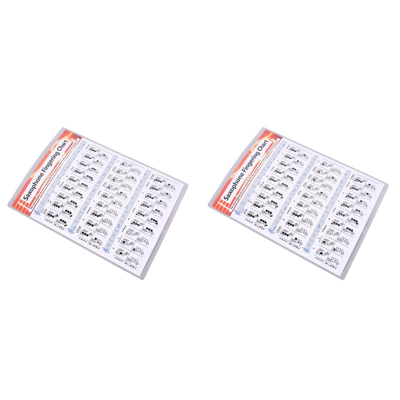 2X Saxophone Practice Chart Coated Paper Saxophone Fingering Chart ...