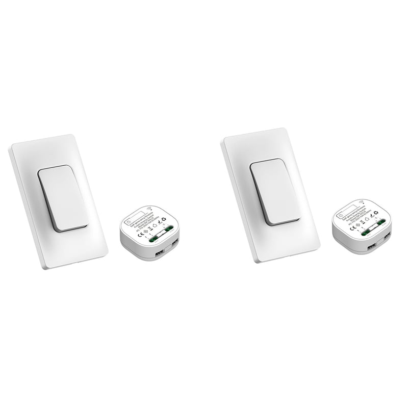 2X Self Powered Wireless Light Switch and Receiver Kit Remote Control ...