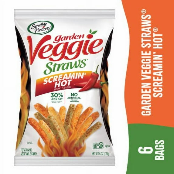 2X - Sensible Portions Screamin' Hot Garden Veggie Straws Chips-6 ct ...