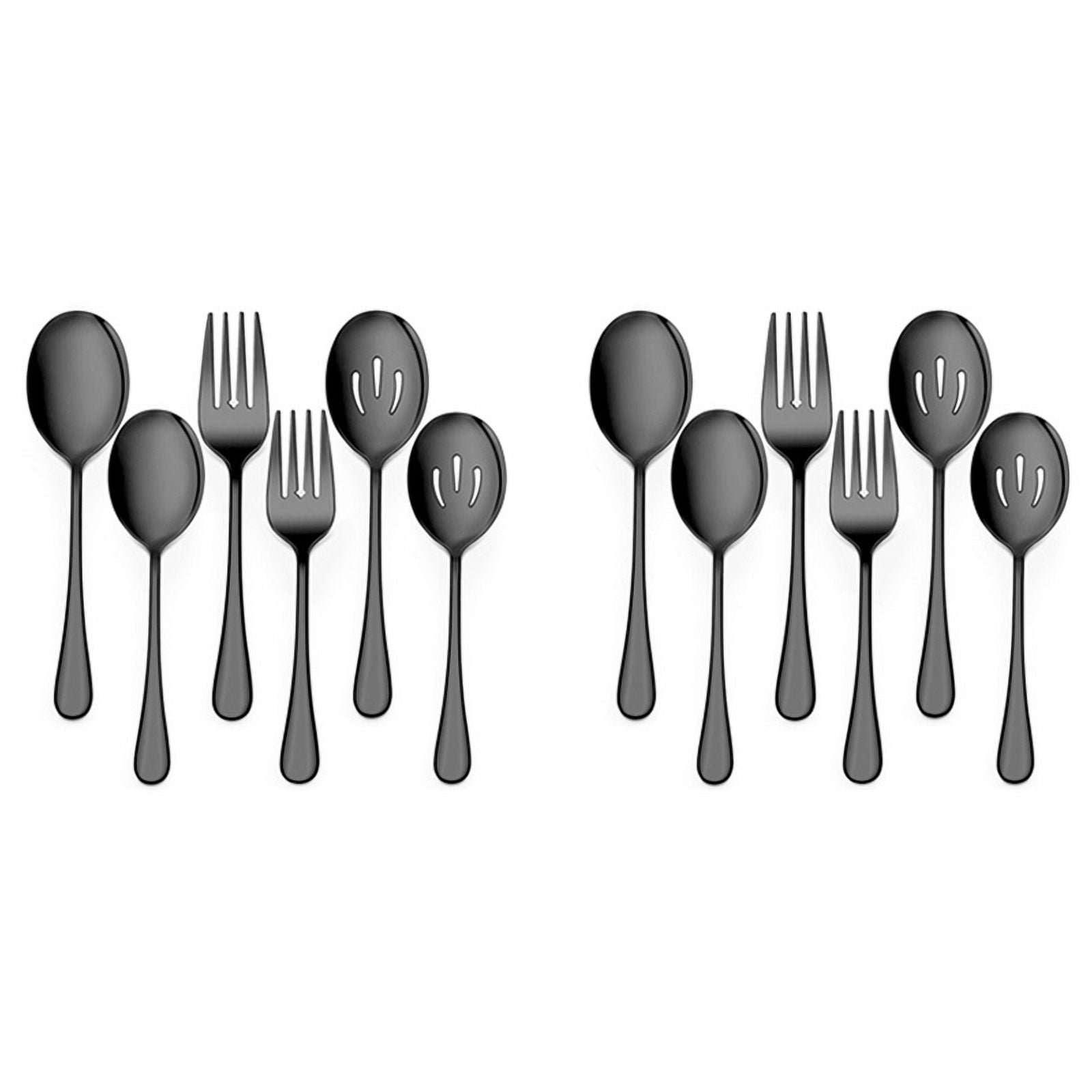 2X Serving Stainless Steel Buffet Catering Banquet Serving Spoons Forks ...
