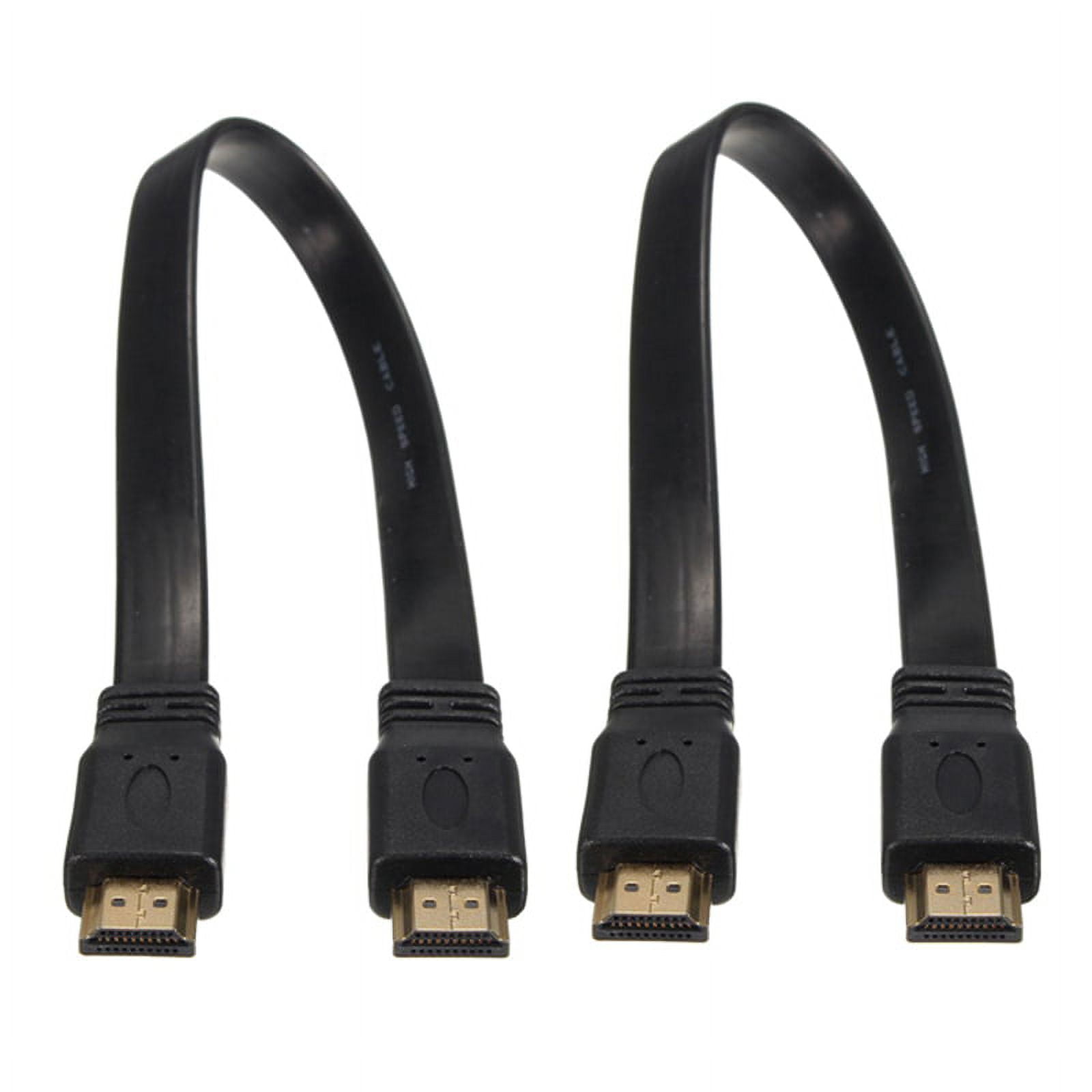 2X Short Male to Male Plug Flat Cable Cord Full HD for Audio Video HDTV ...