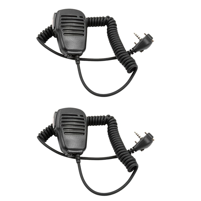 2X Shoulder Speaker Microphone Hand Mic with PTT for Standard Portable ...