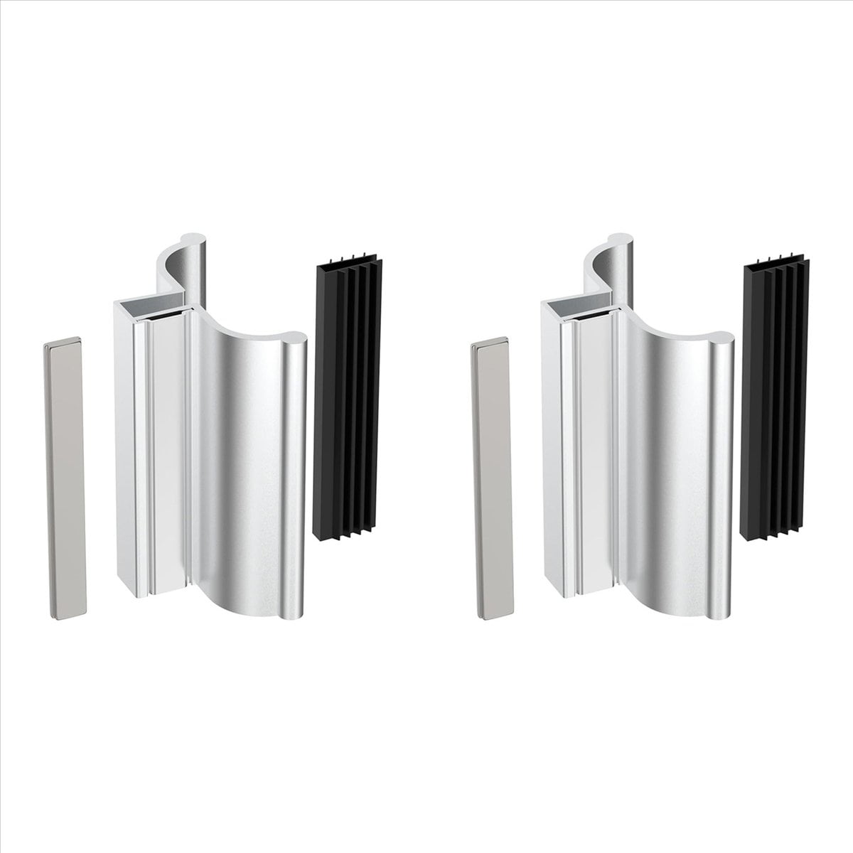 2X Shower Door Magnet 3inch Frameless Handle with Metal Strike and for ...