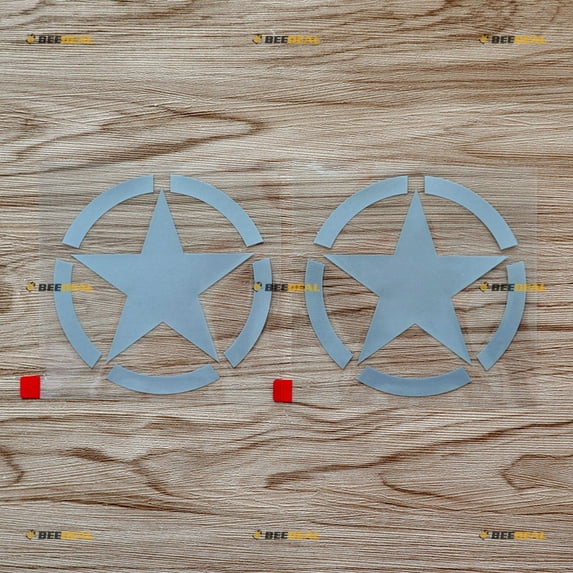 2X Silver 4" Army Star WW2 Decal Sticker Car Vinyl fit for Jeep Toyota ...
