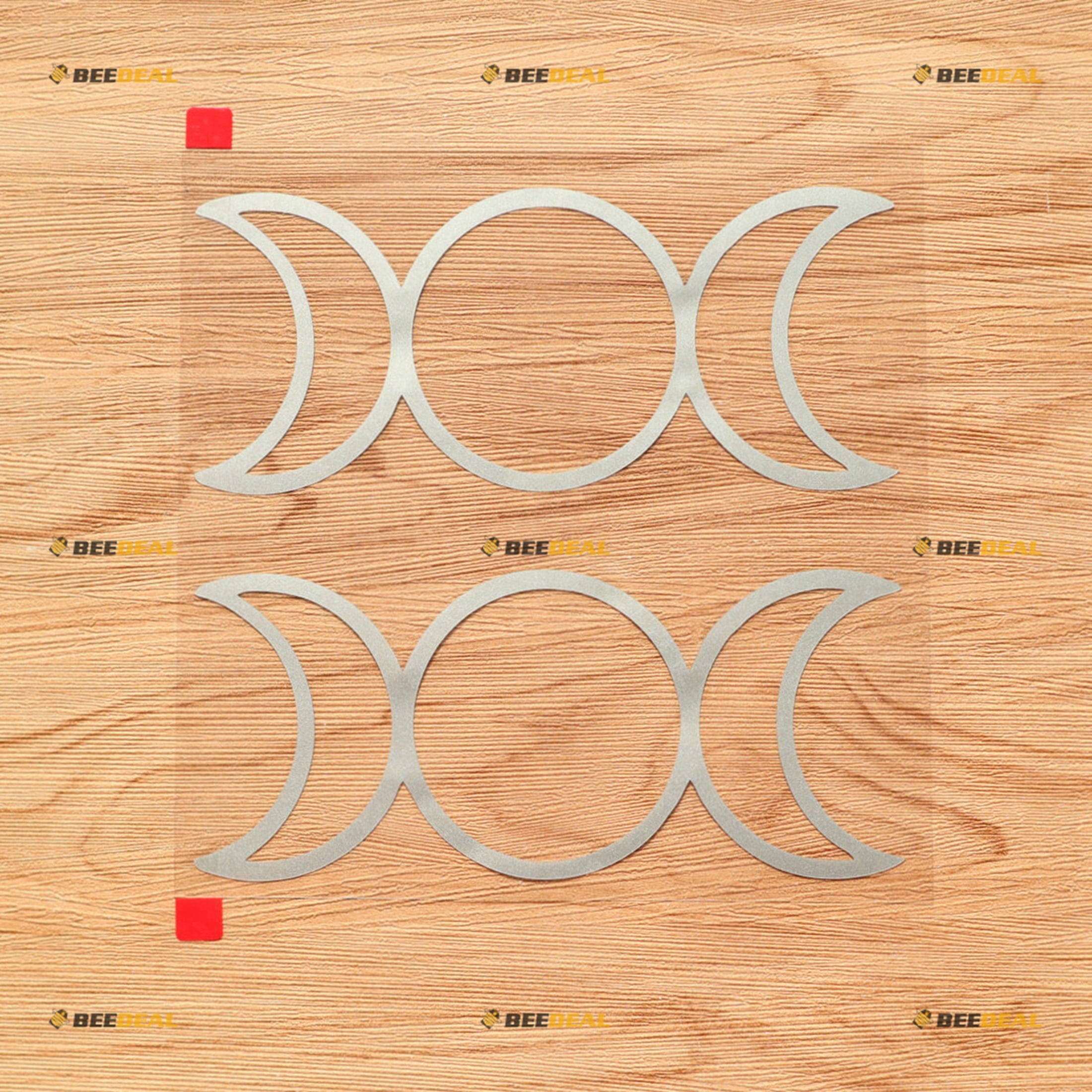 2X Silver 4" Triple Moon Symbol Decal Sticker Car Vinyl Pagan Wiccan ...