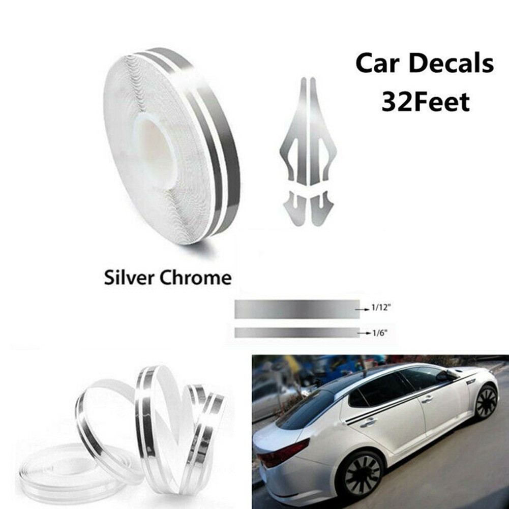 2X Silver Stripe Pin Stripe Tape Decal Vinyl Car Stickers Streamline ...