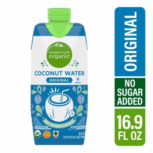 2X - Simple Truth Organic Original No Sugar Added Coconut Water Carton ...