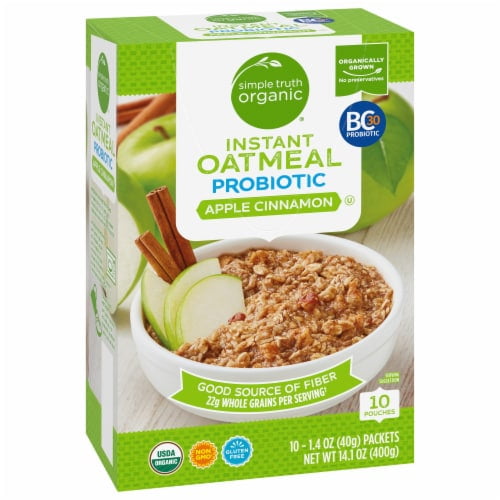 2X-Simple Truth Organic Probiotic Apple Cinnamon Instant Oatmeal - 1.4 ...