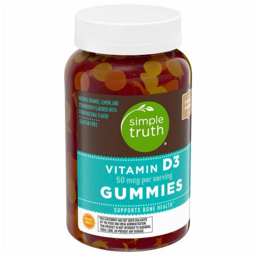 2X - Simple Truth Vitamin D3 Gummies Orange Lemon & Strawberry 50mcg ...