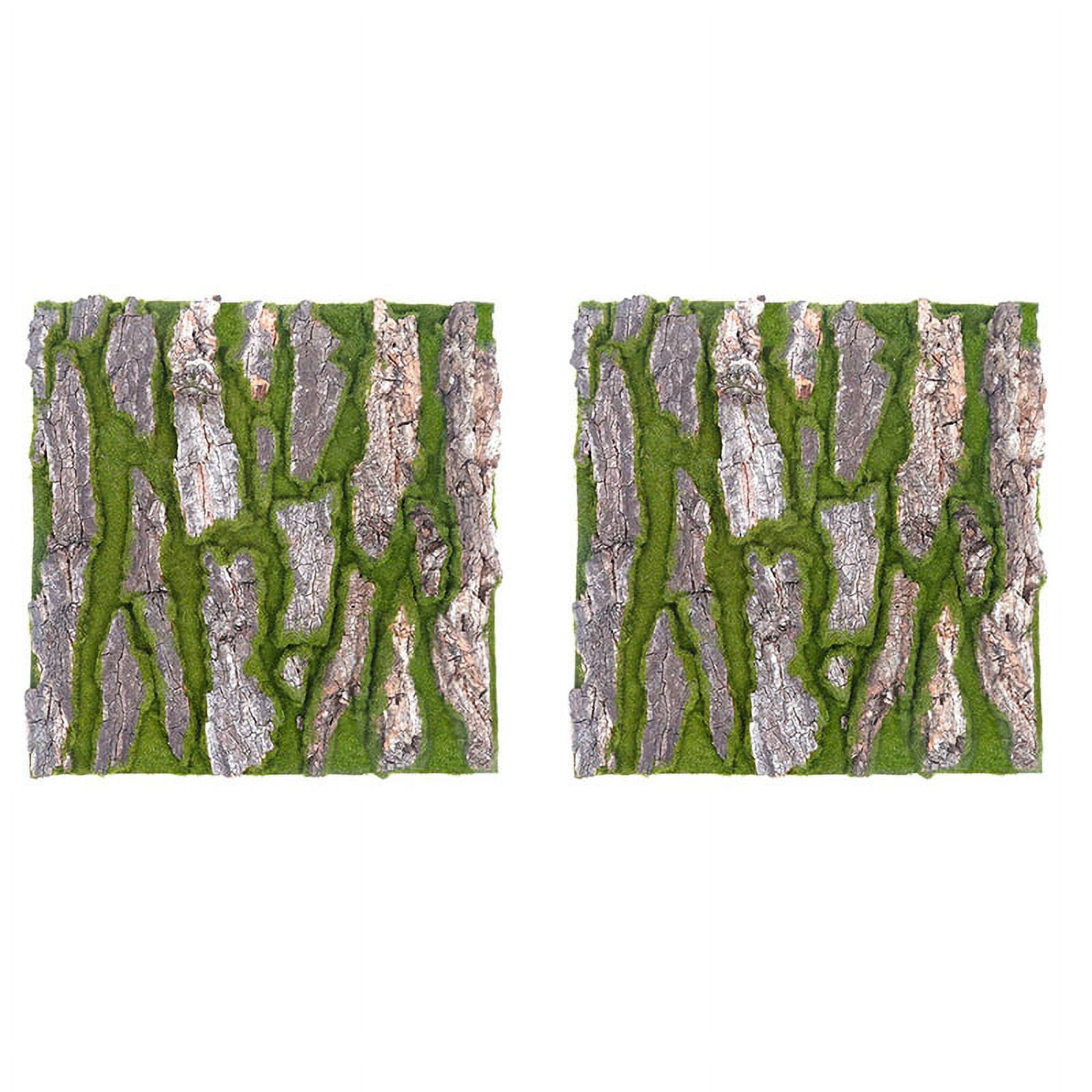 2X Simulation Tree Bark Home Sewer Decoration Tree Bark Green Moss ...
