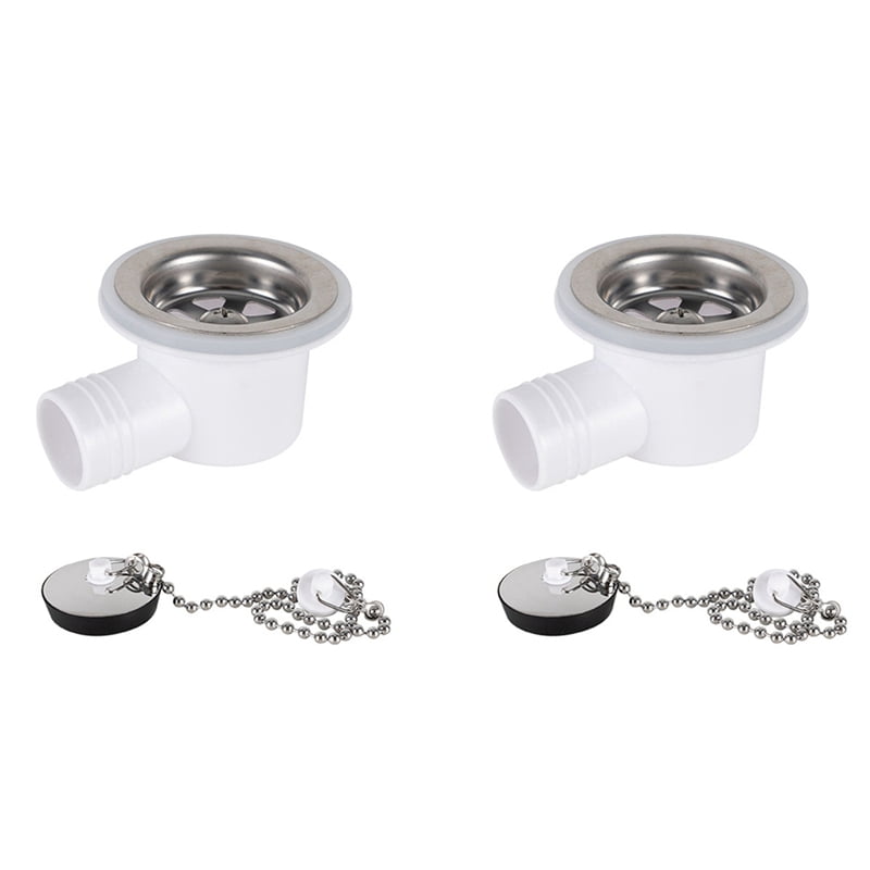 2X Sink Waste Drain Plug Hole Angle Fitting, Waste Plug Sink Basin ...