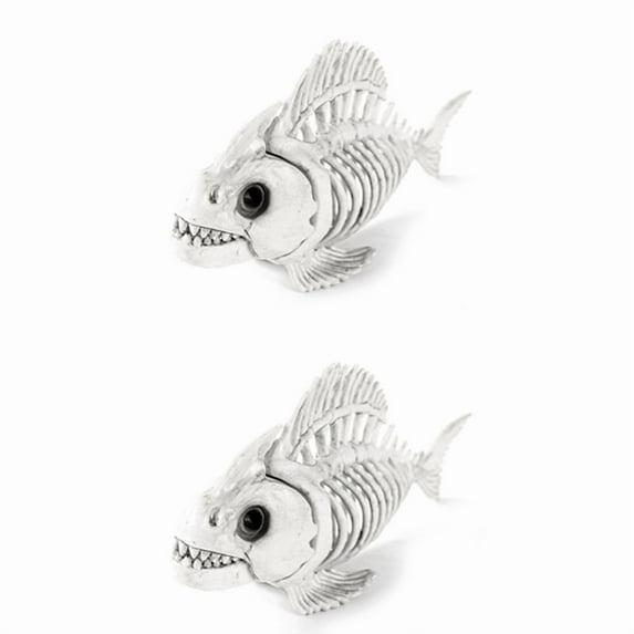 2X Skeleton Fish Halloween Decor Model, Plastic Animal Carp Skull ...