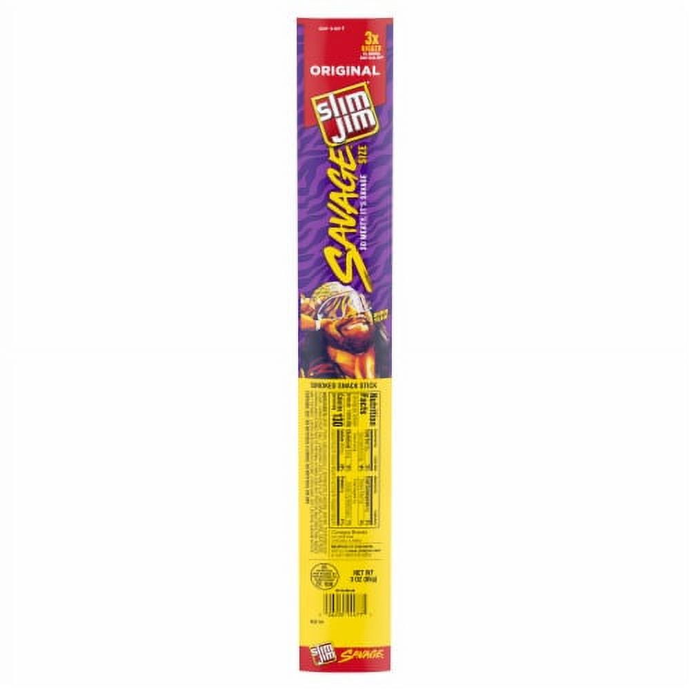 2X - Slim Jim Original Savage Size Meat Stick Meat Snack - Walmart.com