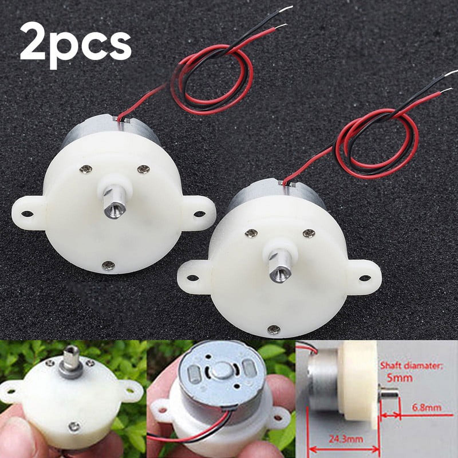 2X Small Dc Gear Motor 3-9V Mini Worm Gear Motor Slow Low Speed 9-32Rpm ...