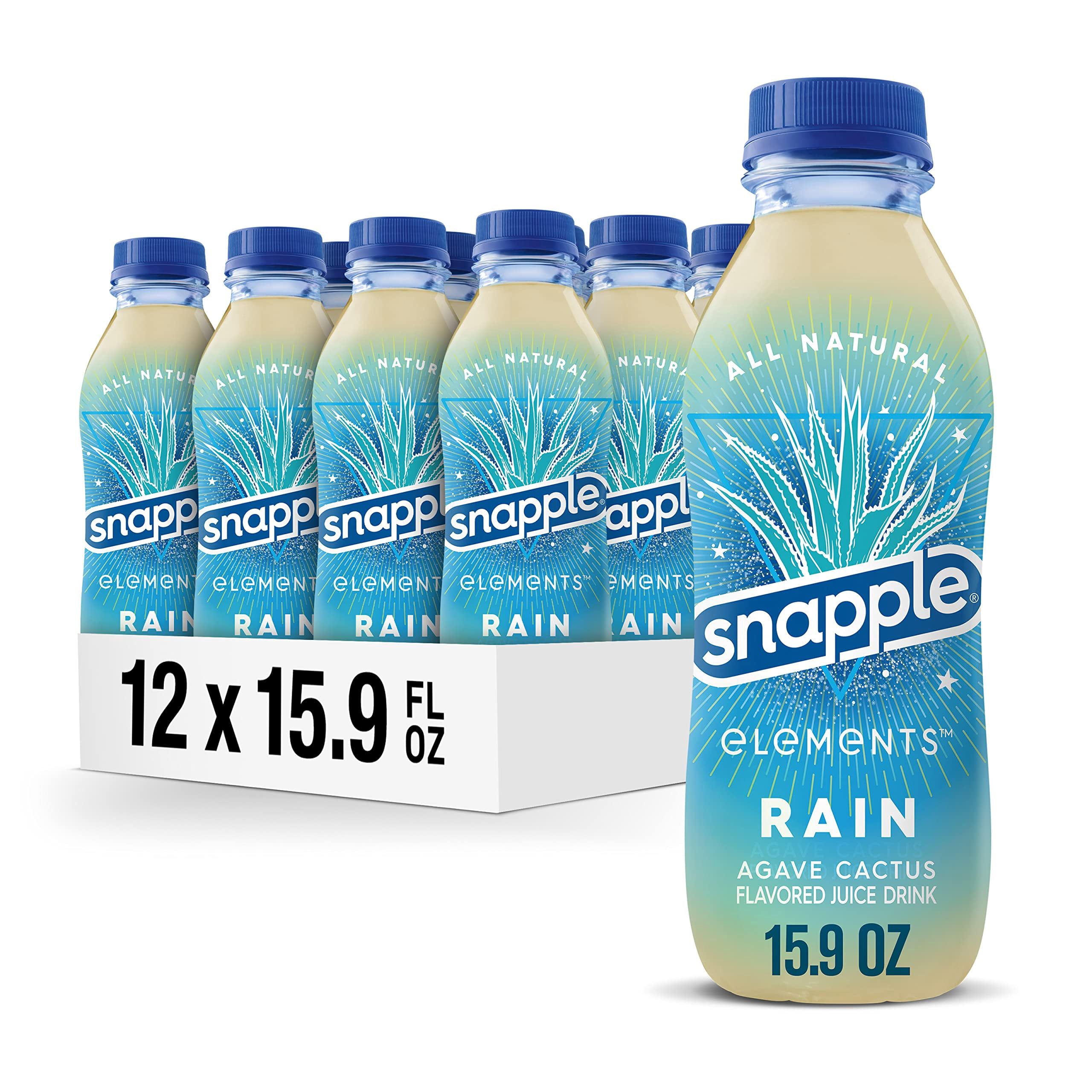 2X - Snapple Elements Rain Agave Cactus Juice Drink, 15.9 Fl Oz ...