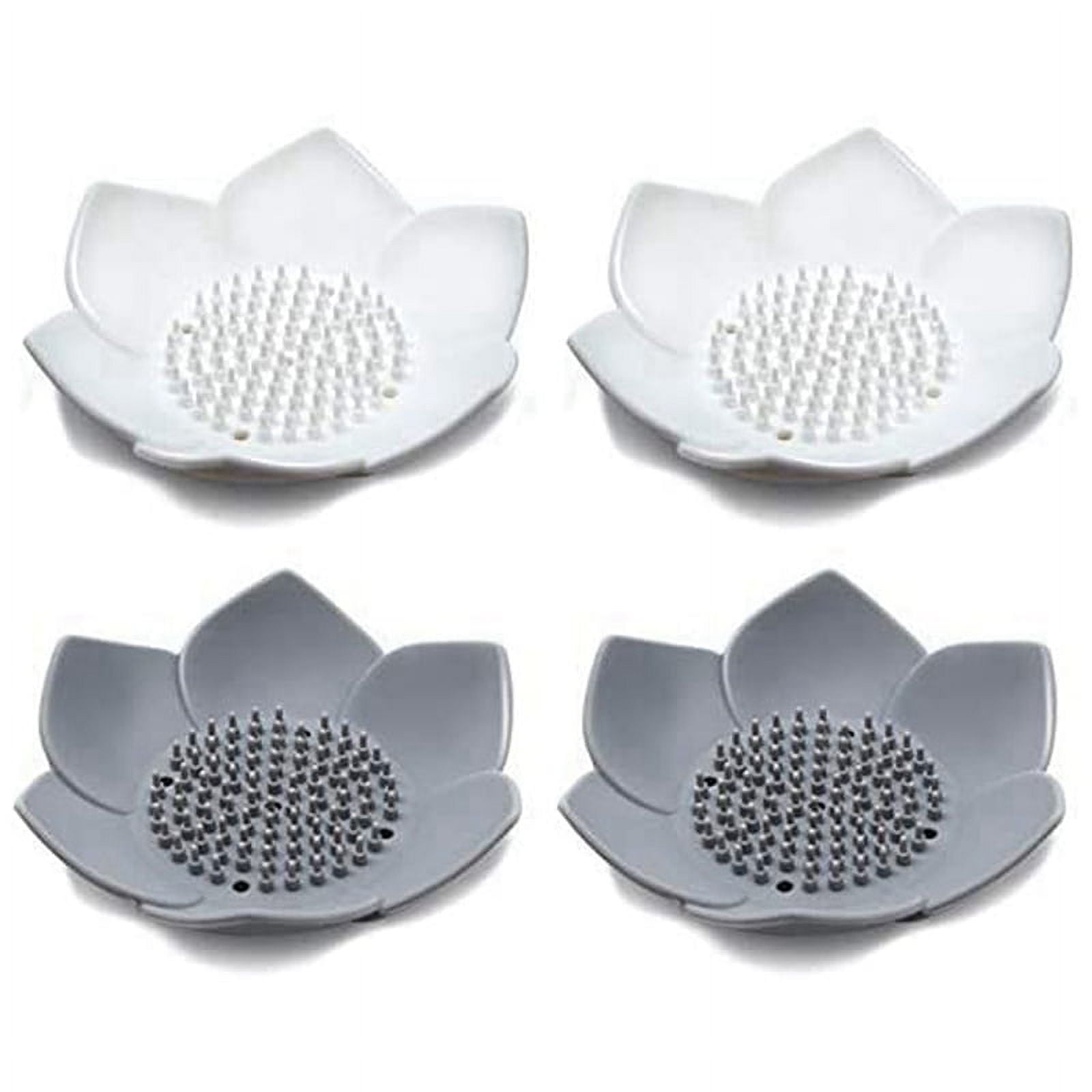 2X Soap Dish, Bar Soap Holder Case with Drain Holes, Silicone Soap Tray ...