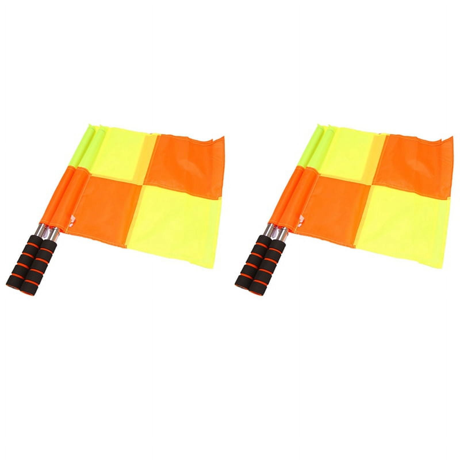 2X Soccer Referee Flags with Carrying Bag Football Judge Linesman Sideline Fair Play Sports ...