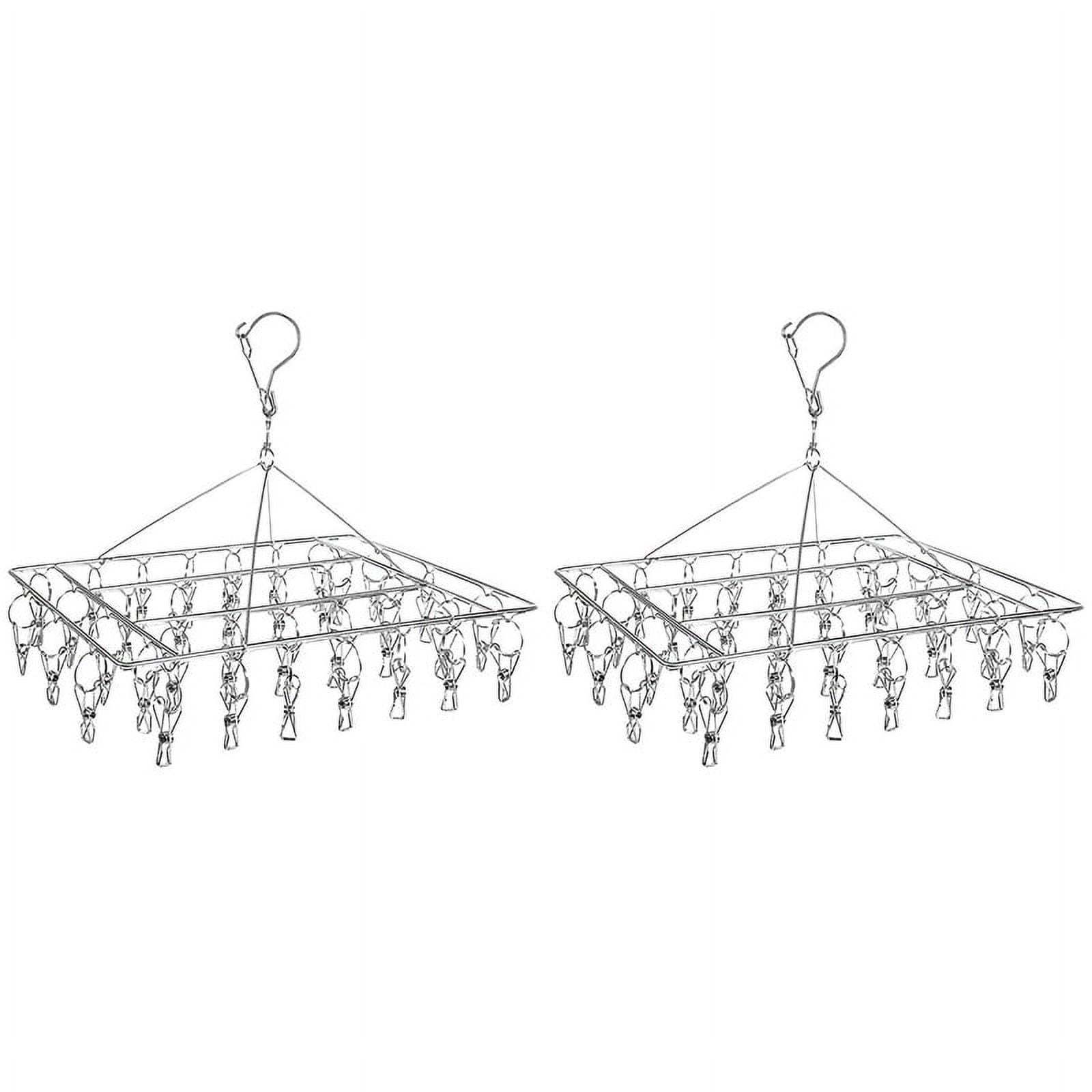 2X Sock Drying Racks Laundry Drip Hanger Rectangle with 30Pcs Pegs ...