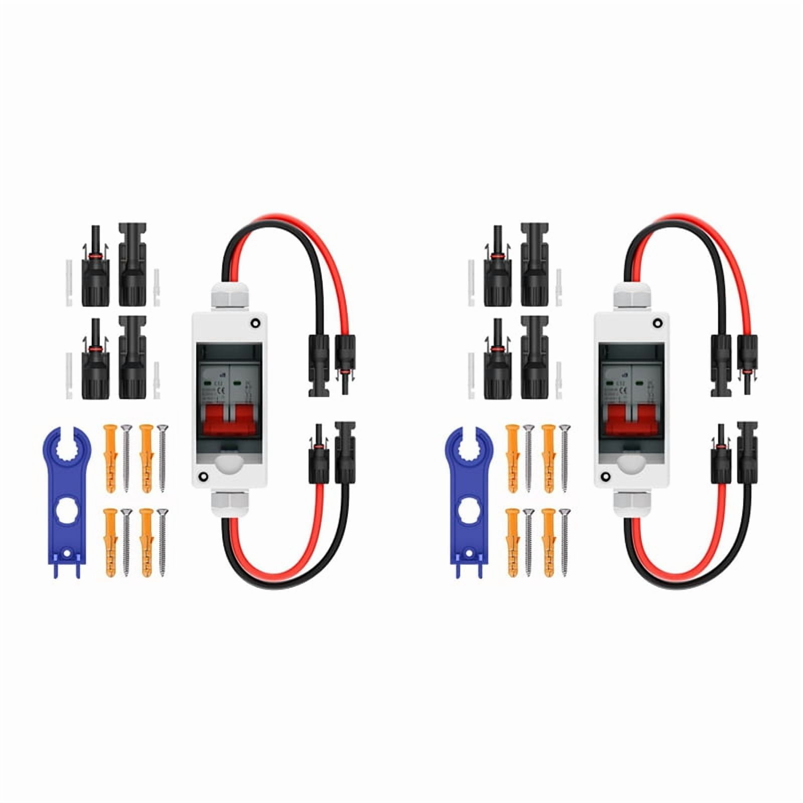 2X Solar Panel Disconnect Switch, CGELE32A DC 500V Breaker Box PV ...