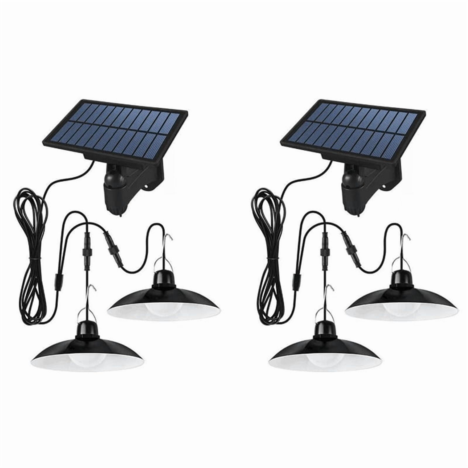 2X Solar Pendant Light Outdoor Waterproof LED Lamp Double-Head ...