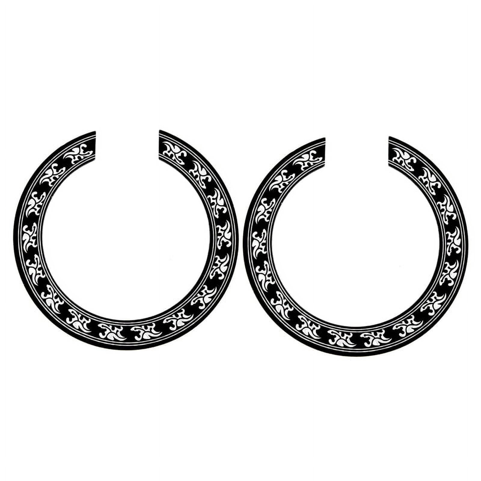 2X Sound Hole Decal Sticker for Acoustic Classical Guitar Parts Black ...