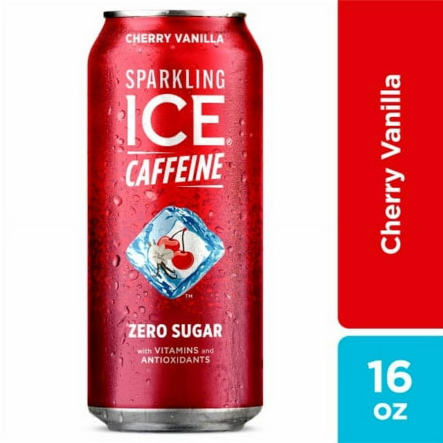 2X - Sparkling Ice +Caffeine Zero Sugar Cherry Vanilla Sparkling Water - Walmart.com