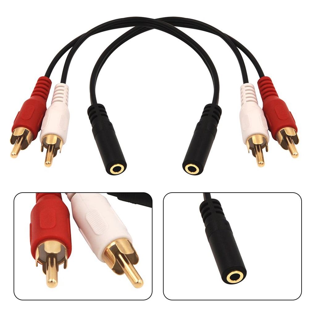 2X Speaker Adapter Durable and Practical 2 Pack 3 5Mm Audio To 2 Rca ...