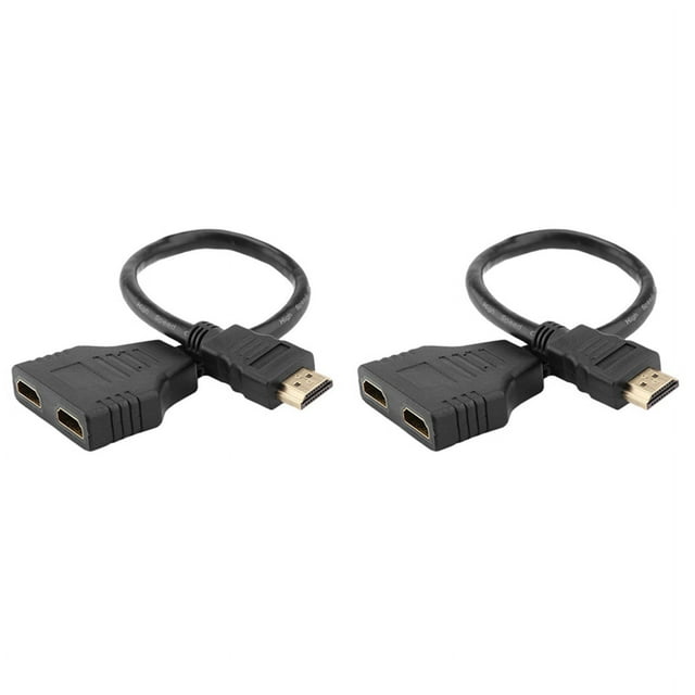 2X Splitter One in Two Male to Double Female Adapter Cable One for Two ...