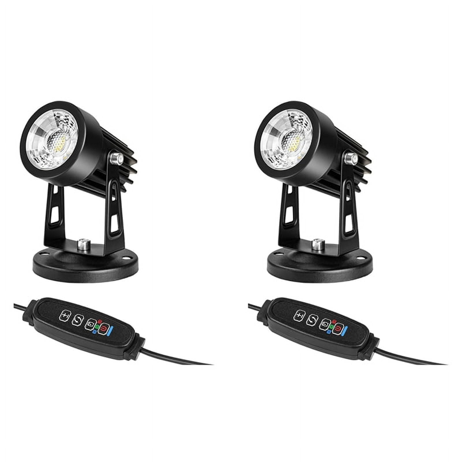 2X Spot Lights Indoor Up with Timer, 3W Floor Spotlight Uplighting, 3000K/4000K/5000K Light US ...