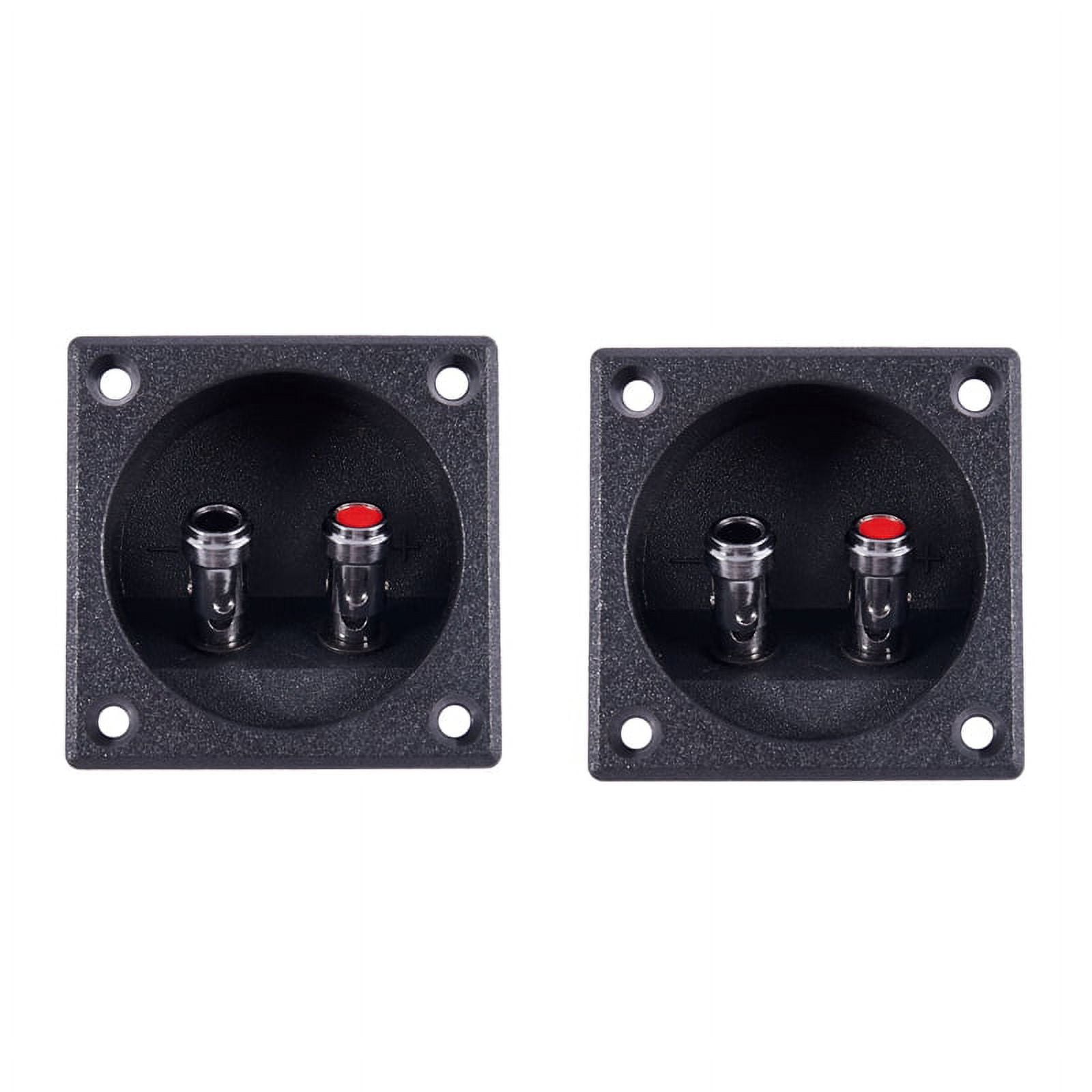 2X Square Shape Double Binding Post Type Speaker Box Terminal Cup Black ...