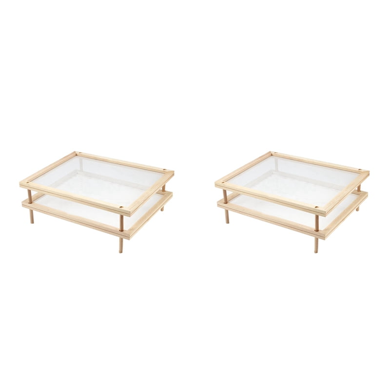 2X Stackable Food Dryer with Net Wooden Pasta Herb Drying Racks ...