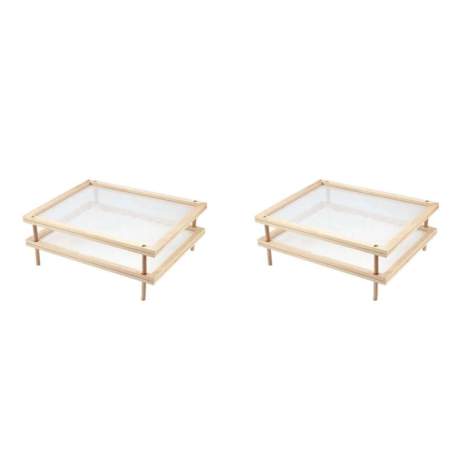 2X Stackable Food Dryer with Net Wooden Pasta Herb Drying Racks ...