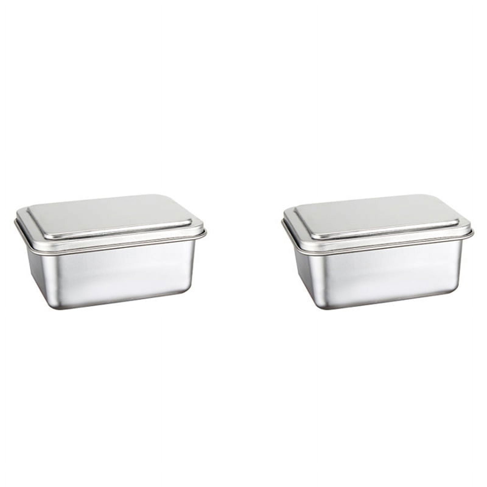 2X Stainless Steel -Keeping Box Storage Box with Lid Food Storage Box ...