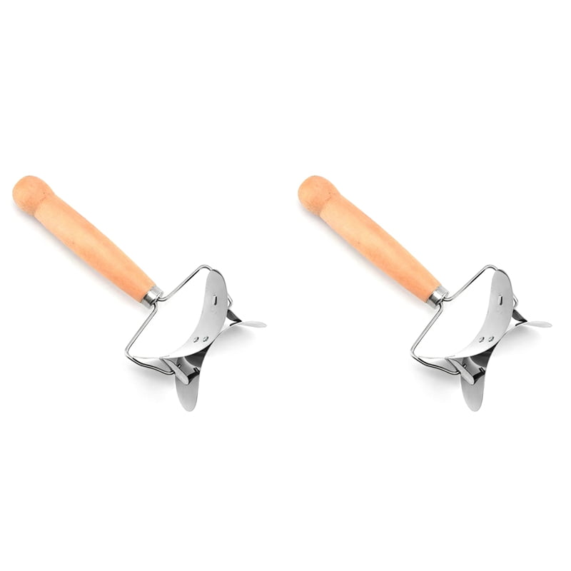 2X Stainless Steel Dumpling Wrappers Skin Dough Cutter Circle Roller ...