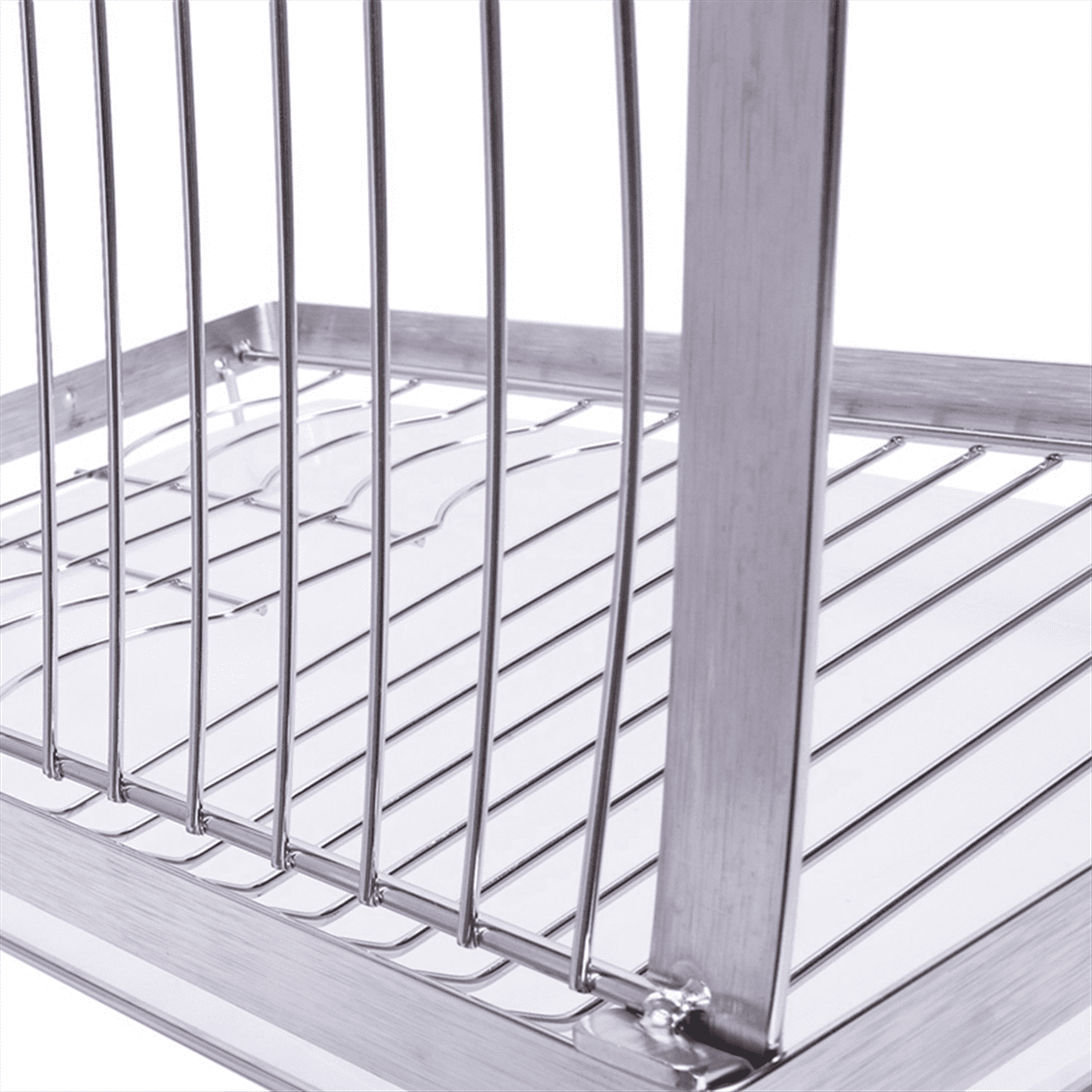2X Stainless Steel Folding Hanging Dish Rack Draining Bowl Rack Plates ...