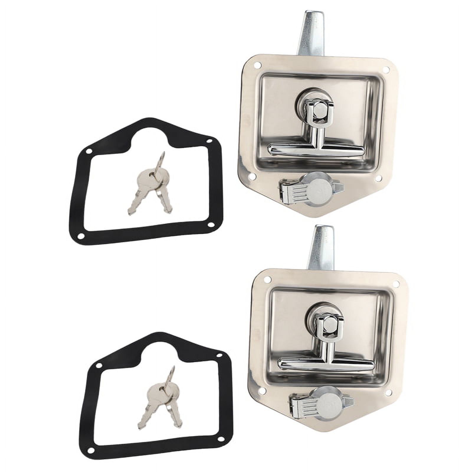 2X Stainless Steel Folding T-Shape Handle Lock Tool Box Keys Kit for ...
