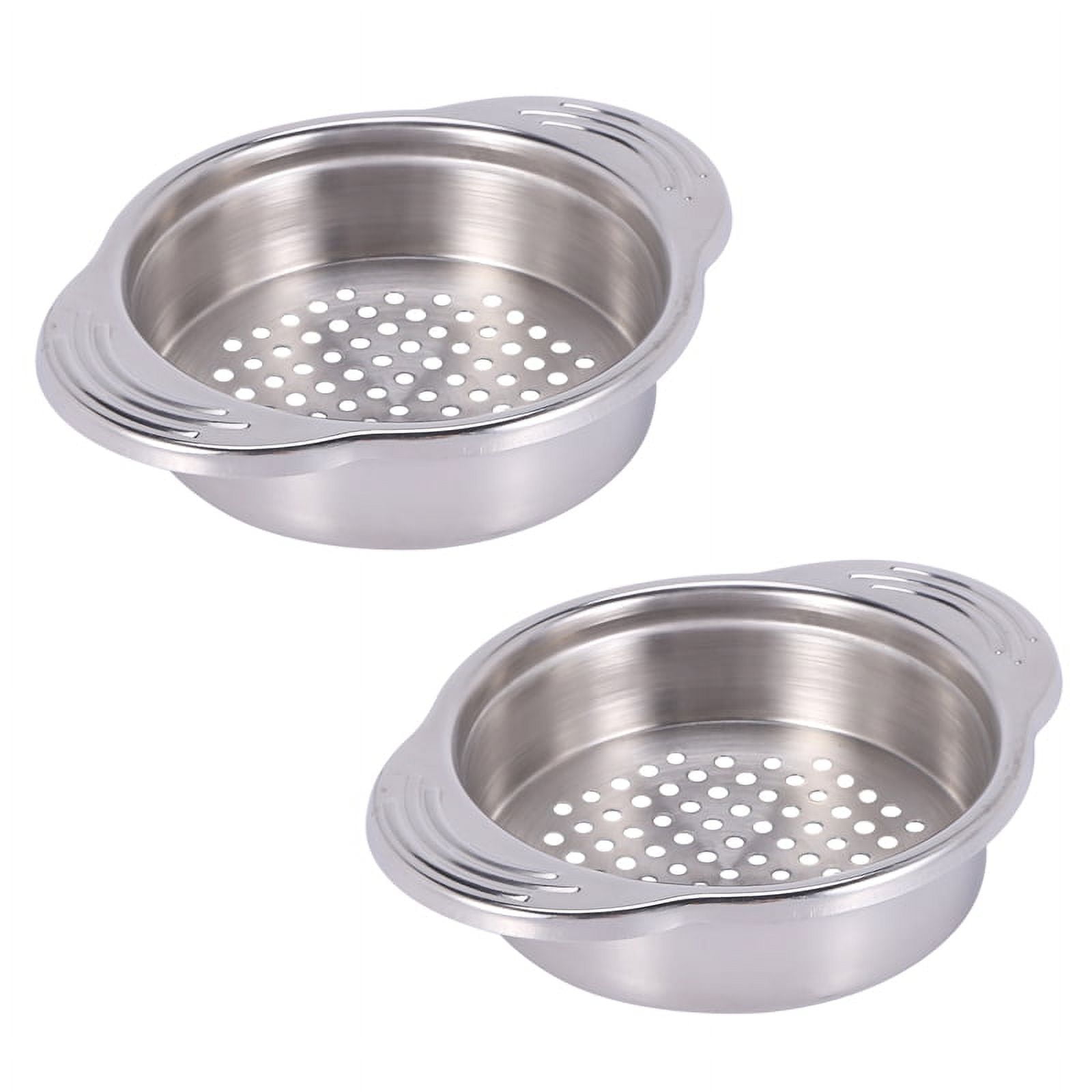 2X Stainless Steel Food Can Strainer Sieve Tuna Lid Oil Drainer Remover ...