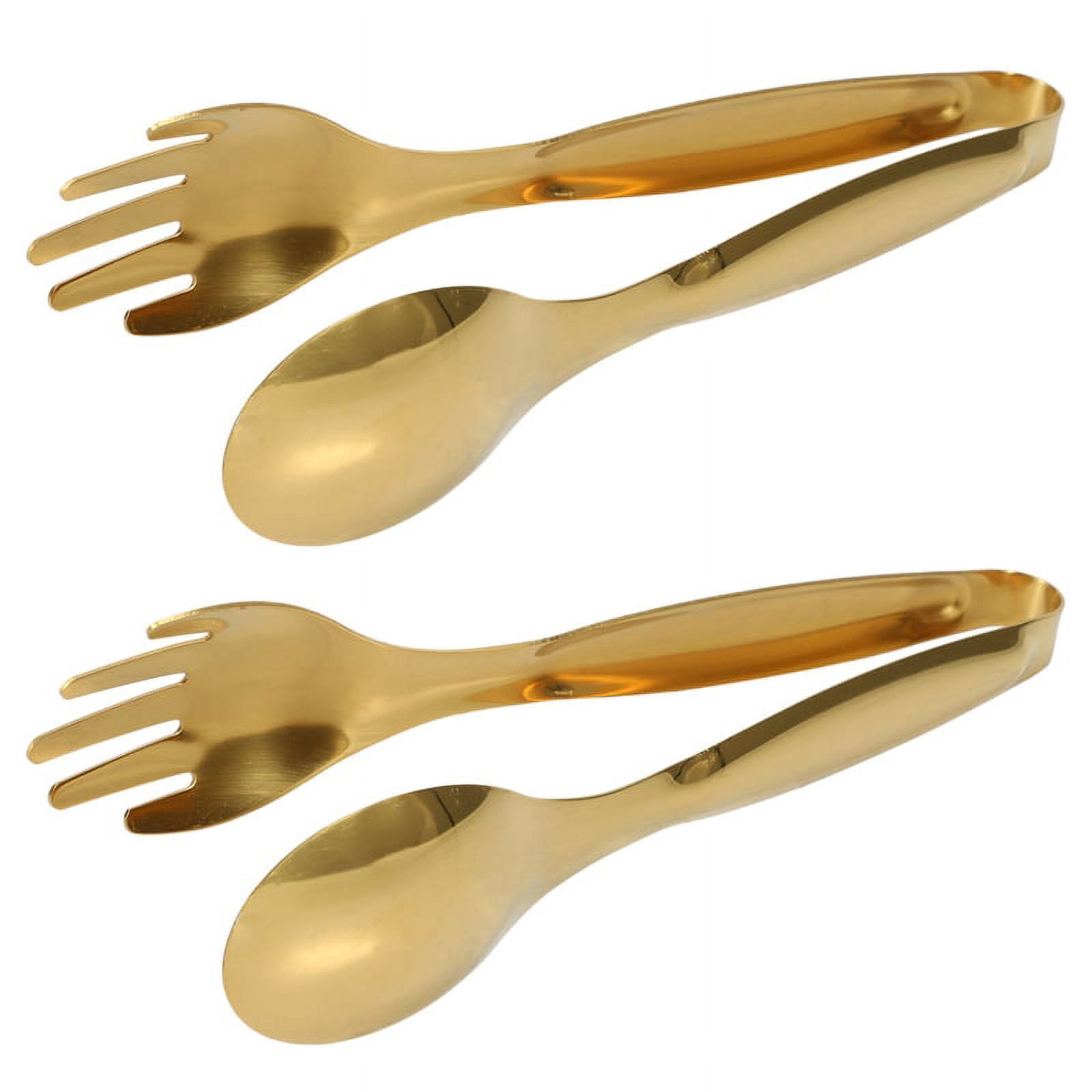 2X Stainless Steel Food Tongs Gold Kitchen Utensils Buffet Cooking ...