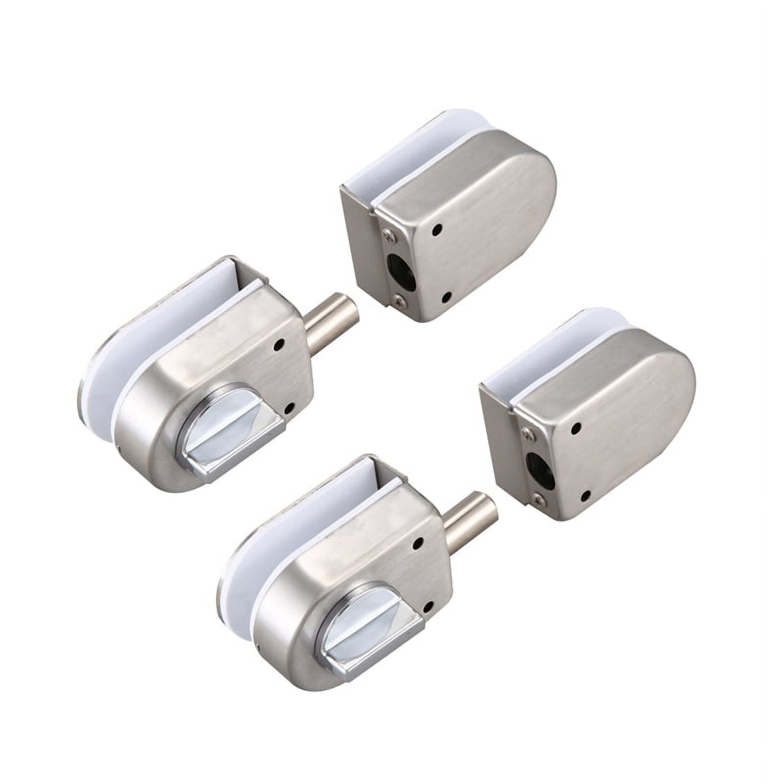 2X Stainless Steel,Glass Door Latches Lock/Bolt,138A ,Without Drilling ...