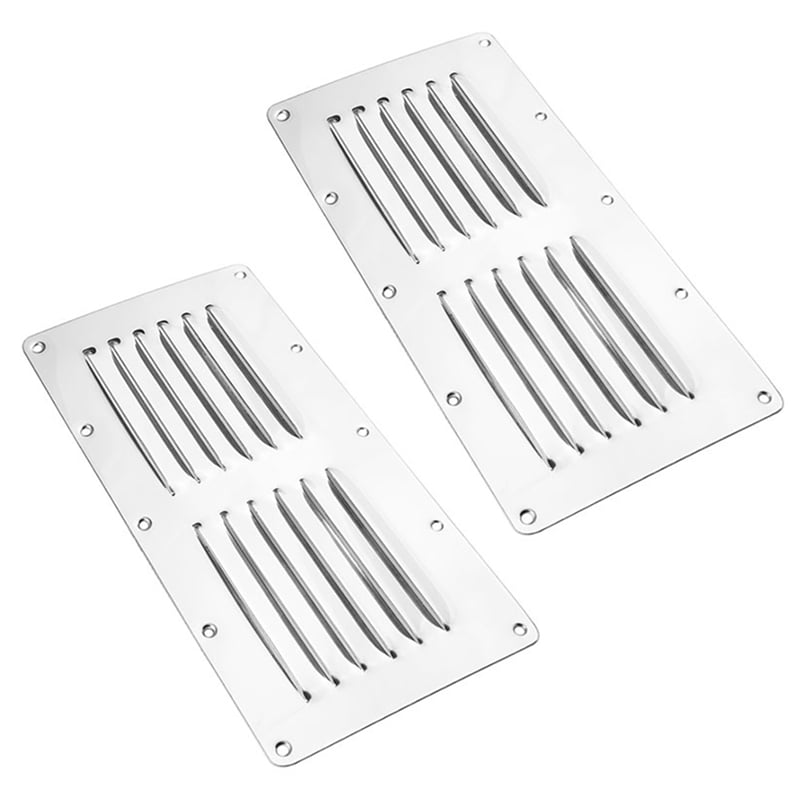 2X Stainless Steel Marine Air Vent Cover Boat Louvered Vent Marine ...