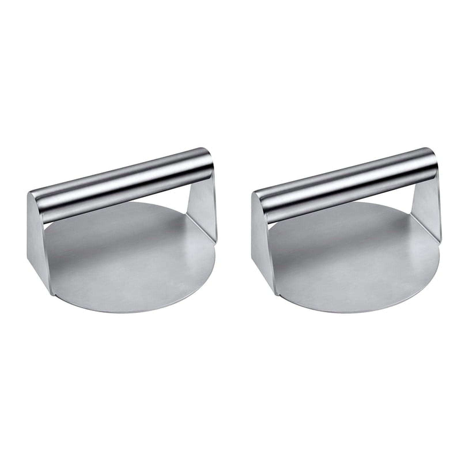 2X Stainless Steel Press, 5.5 Inches, Round Smasher, Non-Adhesive Bacon ...