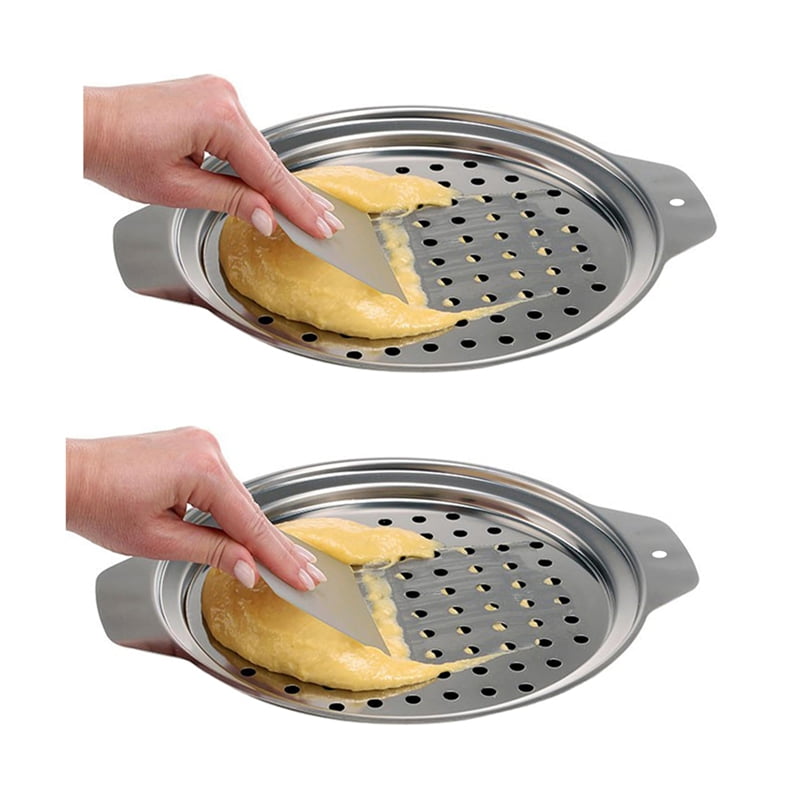 2X Stainless Steel Spaetzle Maker Lid with Scraper Traditional German ...