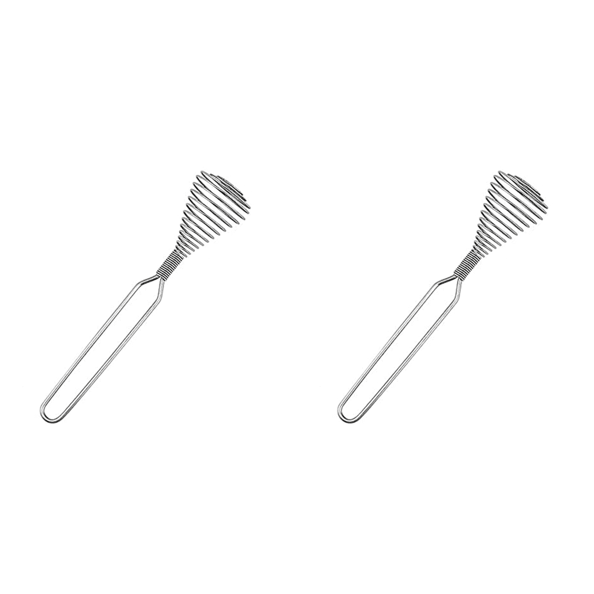 2X Stainless Steel Spring Coil Whisk Wire Whip-Cream Egg Beater Gravy ...