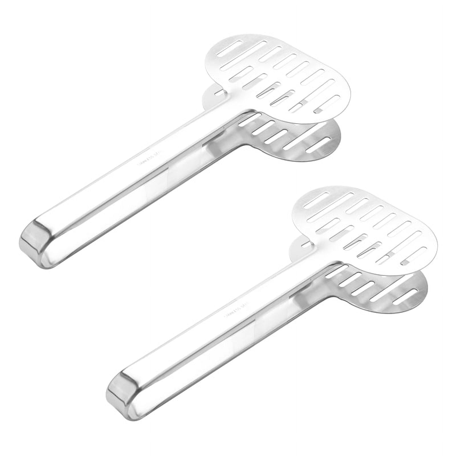 2X Stainless Steel Turner Tongs Kitchen Double Spatula Bread and Burger ...
