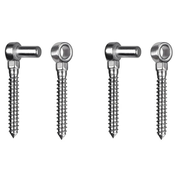 2X Stainless Steel Wood Threaded Bolt Hinge Wooden Fence Gate Bolt Post ...